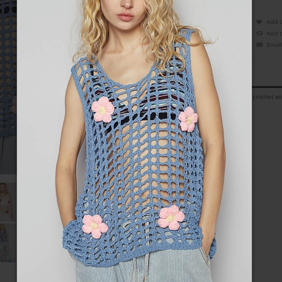 POL | Sweaters | Pol West Palm 2 Pol Open Knit Sweater With 3d Flower ...